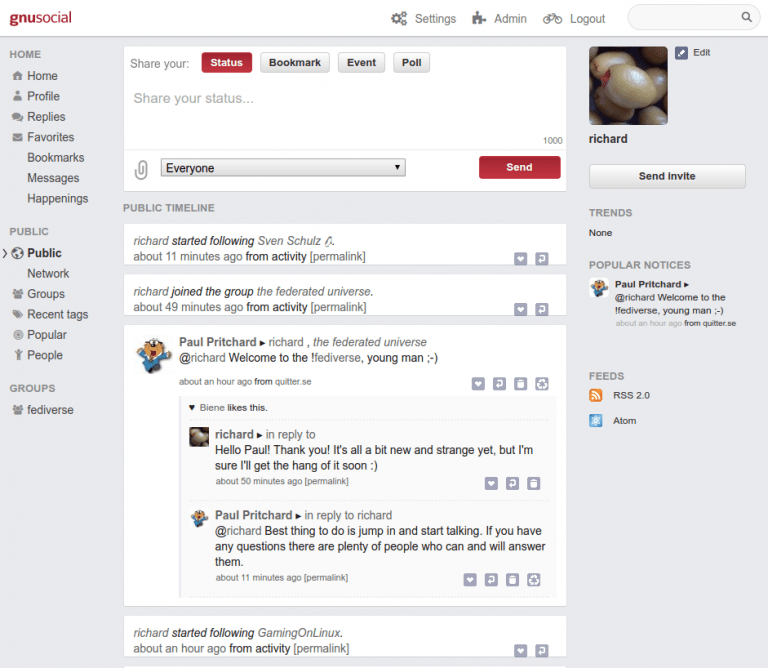 GNU Social - Revisiting StatusNET - Self-Hosted Web